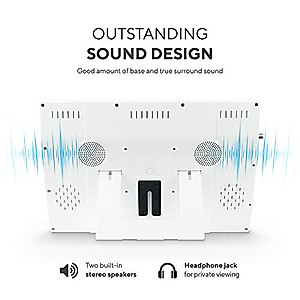 Tyler 13.3” Portable TV LCD Monitor 1080P Rechargeable Lithium Battery Operated, 3 Antenna, HDMI, SD, USB, RCA, FM Radio, Digital Tuner, AV Inputs, AC/DC, TV Stand & Remote Control For Kids Car Travel