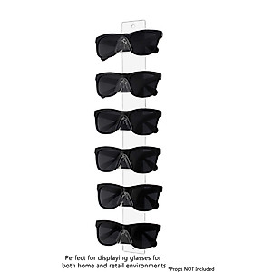Marketing Holders Sunglasses Holder 6 Pair Wall Mount with Hardware Department Stores Malls Shopping Centers Convenient Clear Acrylic Organizer