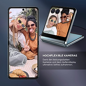 Motorola razr 40 Ultra 5G 256GB Storage + 8GB RAM - 6.9"/3.6" FHD Display - Dual SIM (Nano SIM + eSIM) Unlocked Android 13 Flip Phone - International Version (Glacier Blue)