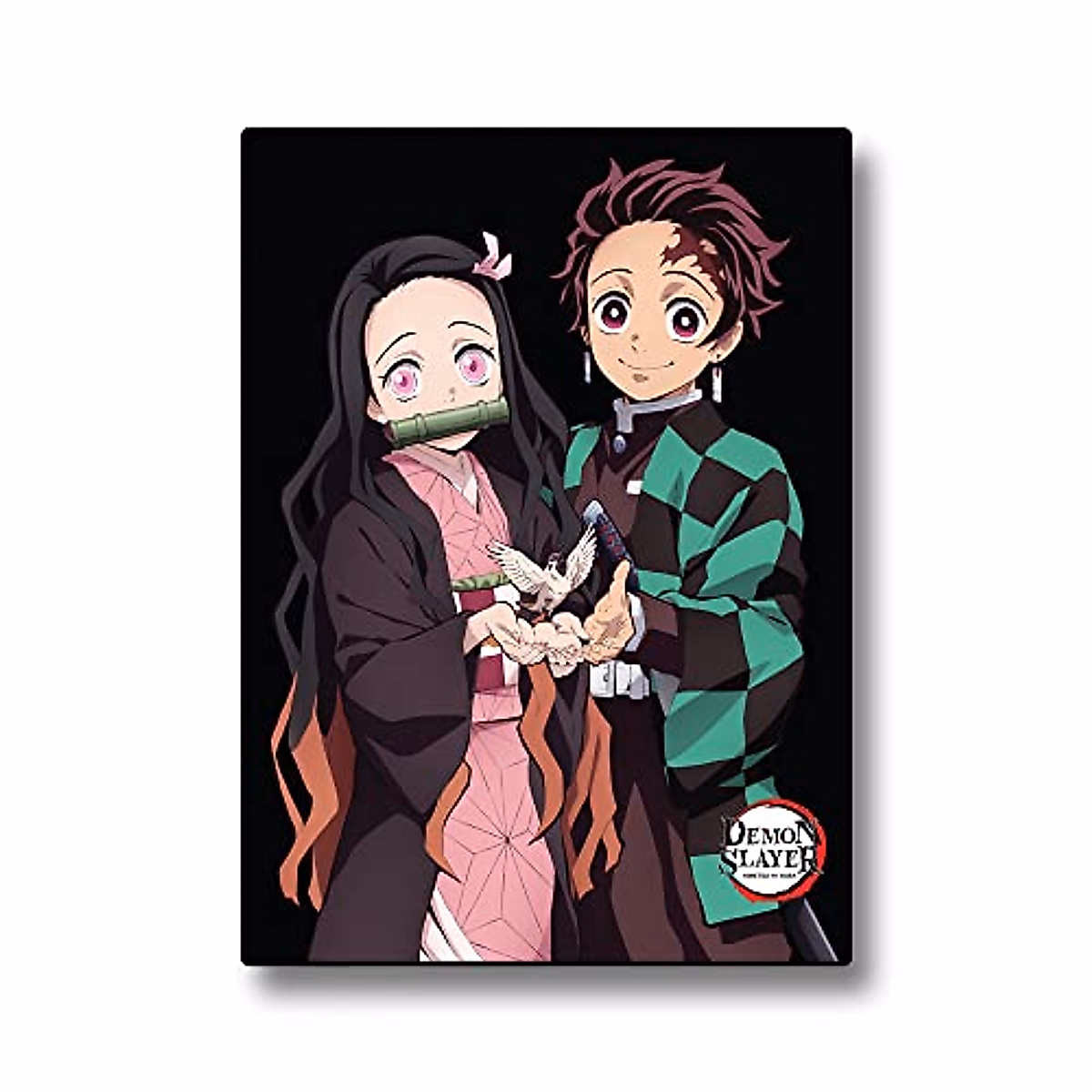 JUST FUNKY Demon Slayer Tanjiro Kamado Plush Throw Blanket | 45 X 60 Inches Blanket Featuring Tanjiro and Nezuko | Home Decor | Anime Blanket | Anime Manga Gifts | Official Licensed