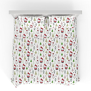 Franco Hello Kitty Holiday & Christmas Bedding Super Soft 100% Cotton Flannel Sheet Set, King, (Officially Licensed Product)