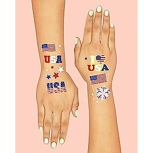 xo, Fetti Fourth of July Decorations Tattoos - 70 styles | Red White and Blue Party Supplies, 4th of July, USA Flag, Memorial Day