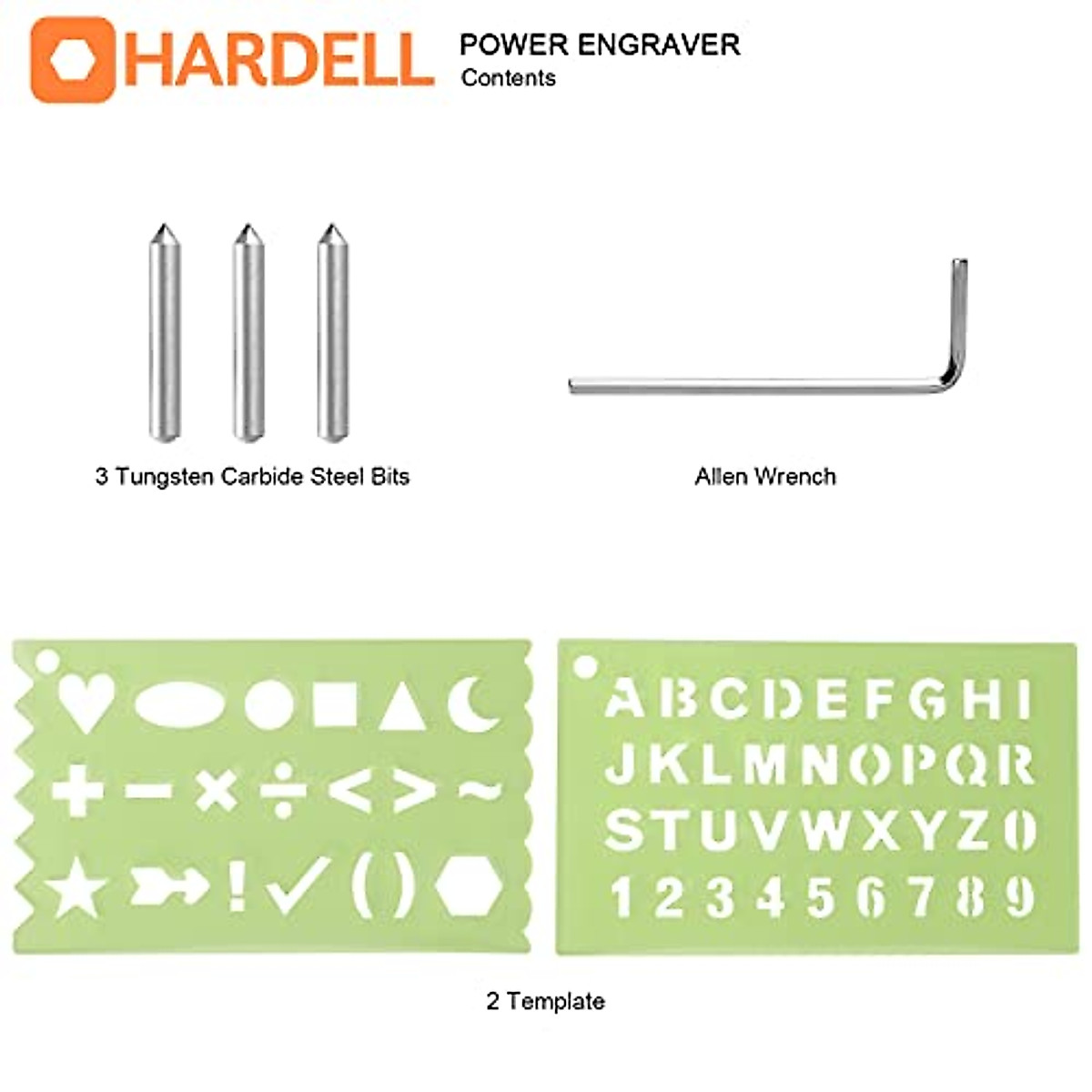 HARDELL 15W Engraver,5 Speed Etching Power Tool Equipped with Soft Rubber Handle and Tungsten Carbide Steel Bits,Mini Multi-Function for Tile,Metal,Stone,Wood,Leather,Glass,PVC Pipe,DIY Crafts
