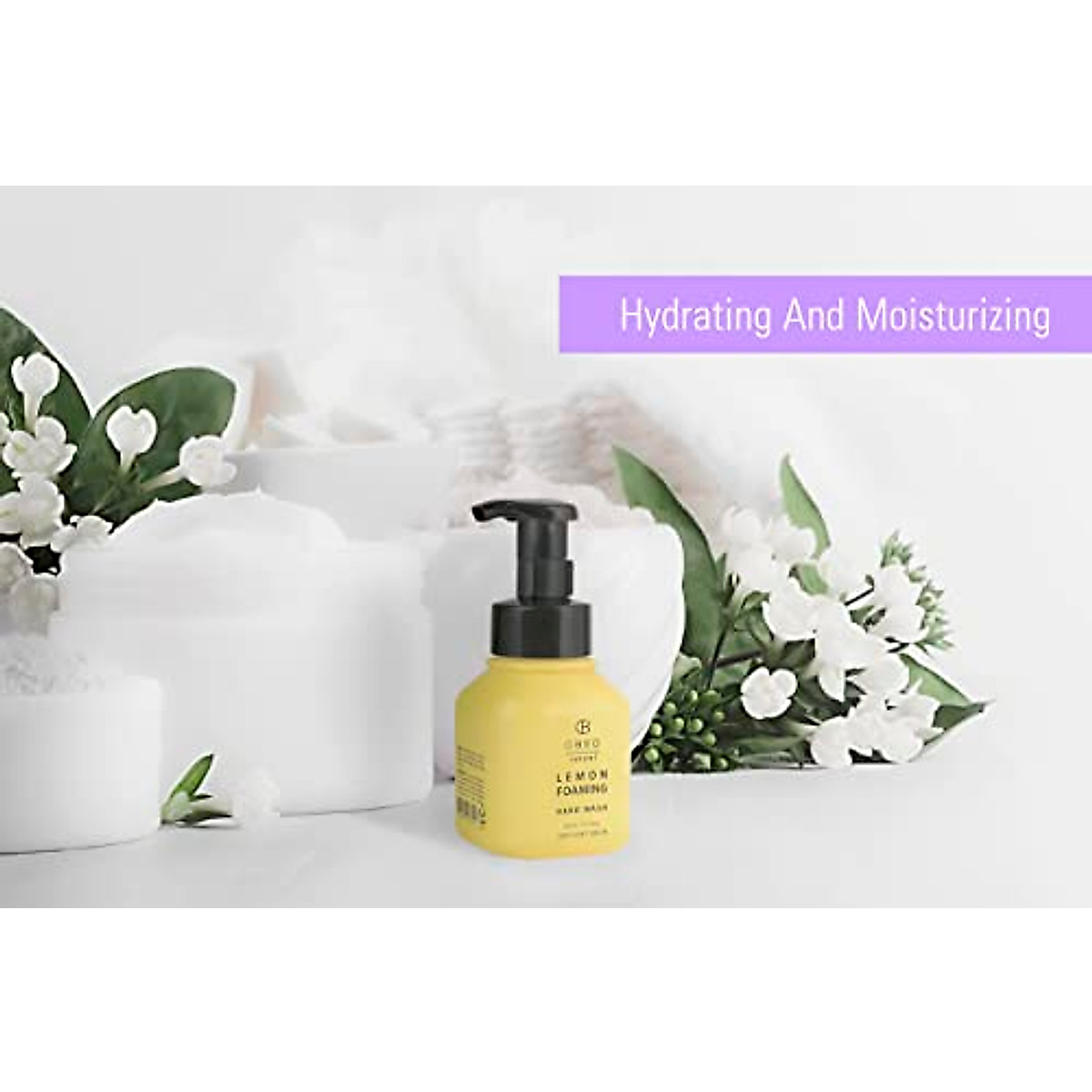 OBED Natural Foaming Hand Soap, Lemon Liquid Hand Soap Pump Bottle, Hydrating and Moisturizing Hand Wash, 65% Lemon Extract and Odor Eliminator, 10.15 fl oz 2 set