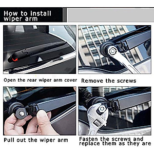 Rear Wiper Arm Blade Replacement for 2007-2012 Genuine GMC Acadia/Saturn Outlook, Replaces Original Equipment Wiper Arm Set - Factory OEM Style