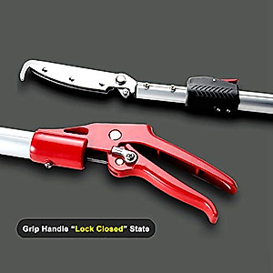 Yomyray Extendable Snake Tong Reptile Grabber Rattle Snake Catcher Wide Jaw Handling Tool with Lock and Comfortable Grip(Include Snake Bag)