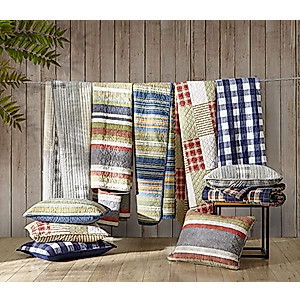 Eddie Bauer Home - Queen Quilt Set, Cotton Reversible Bedding with Matching Shams, Home Decor for All Seasons (Fairview Grey, Queen)