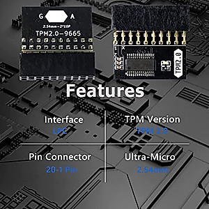 20Pin Encryption Security Module, Perfect Replacement PCB Material Standalone Crypto Processor TPM 2.0 Encryption Security Module Practical for Home