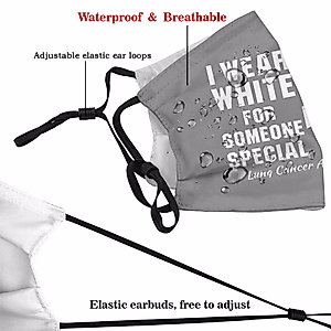 I Wear White for Someone Special Lung Cancer Awareness Mask Protect Respiratory System Breathe with Peace of Mind