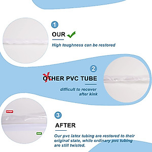 Feelers Flexible PVC Latex Tubing, 1 Inch ID Highly Elastic Hybrid Vinyl Tube Household Garden Water Air Hose Transport, Frosted White, 9.84Ft