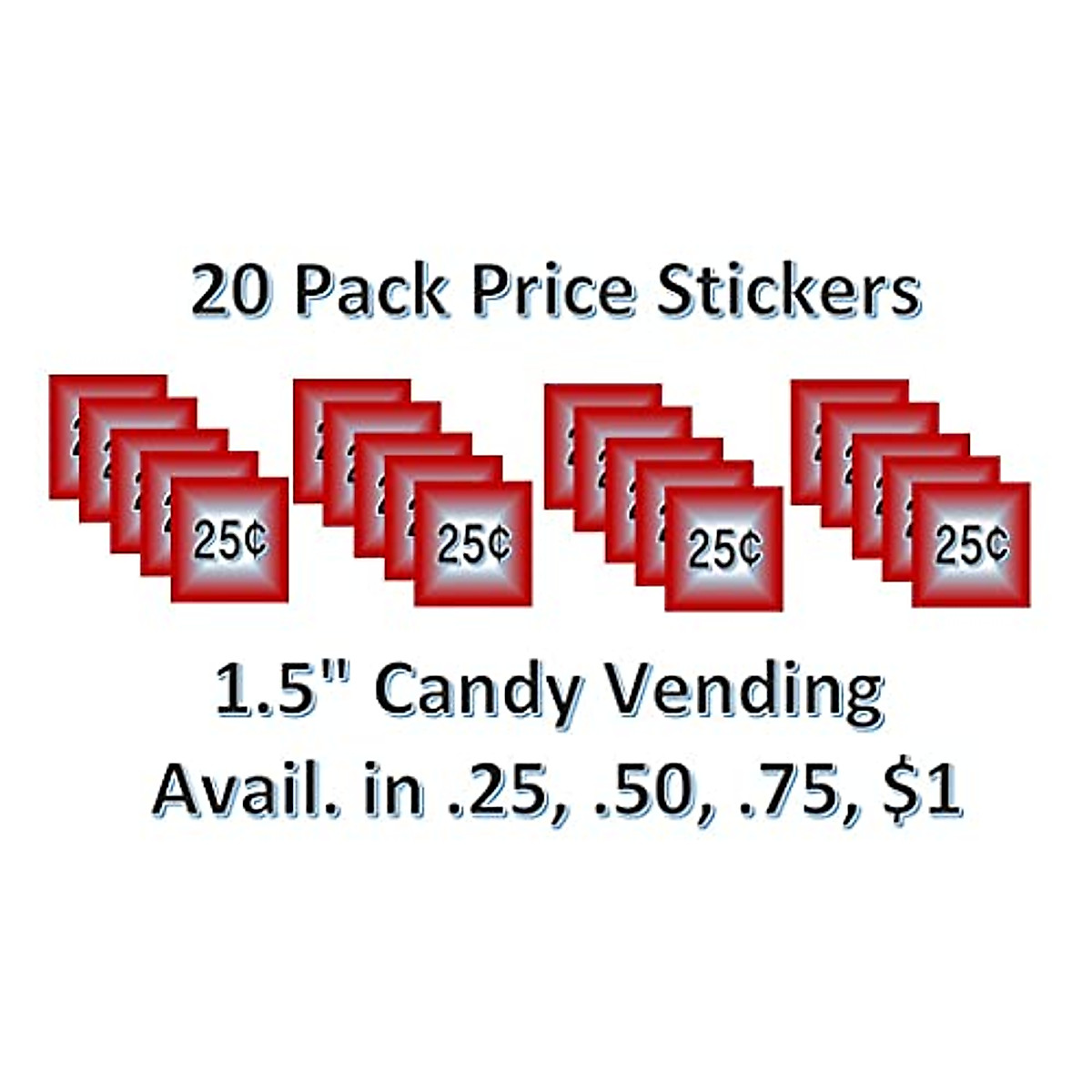 Vending Price Stickers for Candy Machines (20 Pack)