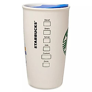 DisneyParks Exclusive - Ceramic Coffee Mug - Starbuck's Travel Tumbler - Epcot, white, blue, green, purple
