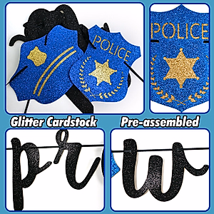 We are so Proud of You Banner, Police Academy Graduation Banner, Congrats Officer, NO-DIY Police Retirement Banner, Glitter Police Birthday Party Decorations