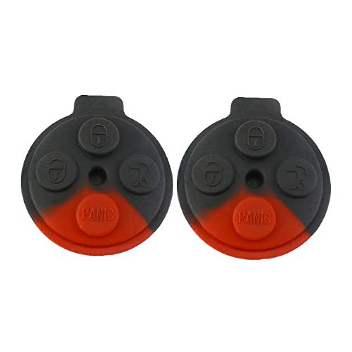 DJL1 2 Pcs Car Remote Key Panel Button Pad for Smart Fortwo 4 Buttons Rubber pad