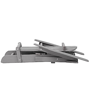 TURRIDU Adirondack Chair Set of 2, Folding Outdoor Patio Chair with Wide Armrest and High Back, Half Pre-Assembled Wooden Fire Pit Lounge Chairs for Garden, Lawn, Backyard, Deck, Pool Side, Grey