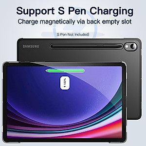 JETech Case for Samsung Galaxy Tab S9 11-Inch, Translucent Back Tri-Fold Stand Protective Tablet Cover, Support S Pen Charging, Auto Wake/Sleep (Black)