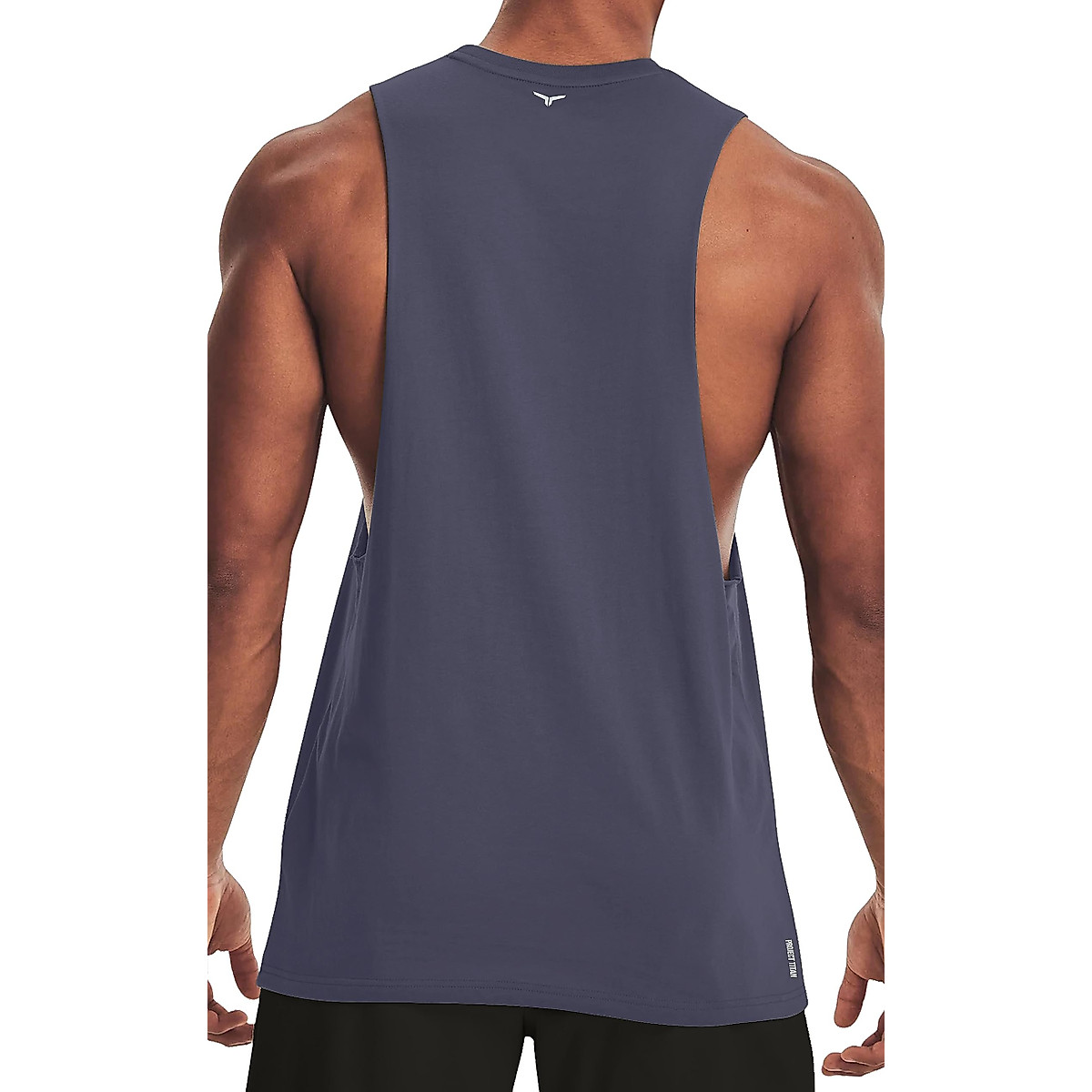 Project Titan Men's Workout Drop Arm Tank Top Cut Off Sleeveless Gym Shirt
