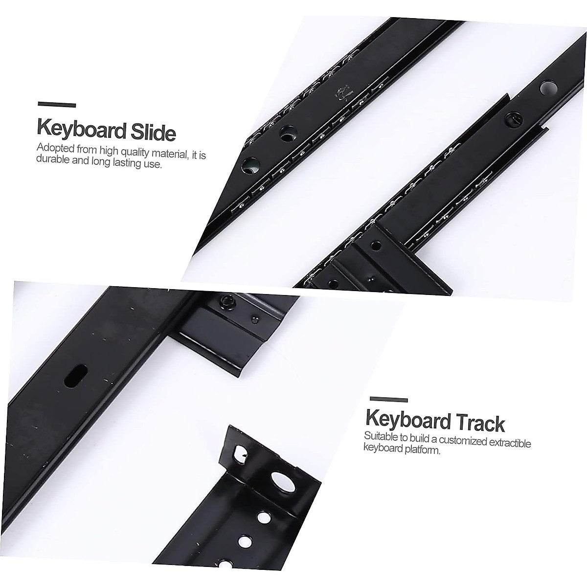 Drawer Glides,1 Pair Guide Furniture Slides Accessory Tray Drawers for Desk Keyboard Tray Slides Computer Drawer Tray Accessories Keyboard Tray Rails Keyboard Slide Drawer Slide Keyboard Tr
