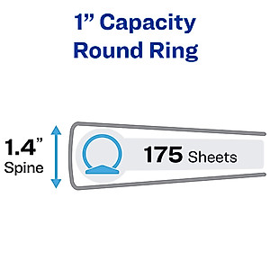 Avery Legal-Size Durable 3 Ring Binders, 1" Round Rings, Holds 8.5" x 14" Paper, Black, 2 Pack (17709)