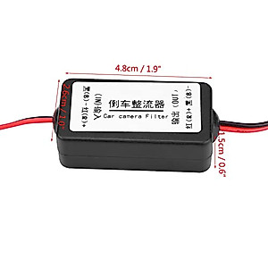 Car Rear View Rectifier, 12V DC Car Rearview Camera Power Relay Capacitor Auto Car Camera Filter Light Modification Backup Camera Filter Rectifier, 4.8 x 2.6 x 1.5cm
