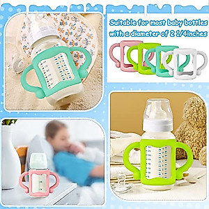 4-Pack Baby Bottle Handles for Dr Brown Narrow Baby Bottles, MARFOREVER Bottle Holder for Baby Self Feeding, Soft Silicone Bottle Handles Baby Bottle Holder with Easy Grip Handle, No-Slip, BPA-Free