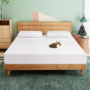 Airdown Twin Mattress, 6 Inch Memory Foam Mattress for Kids, Medium Firm Green Tea Gel Mattress, Twin Size Mattress in a Box, Low Profile for Bunk Bed, Made in USA, CertiPUR-US Certified,White