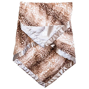 Zalamoon Strollets Plush Baby Toddler Soft Blanket with Satin Trim Corner for Soothing (Fawn)