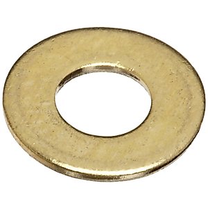 Small Parts Brass Flat Washer, Plain Finish, No. 6 Screw Size, 0.14" ID, 5/16" OD, 0.025" Thick (Pack of 100)