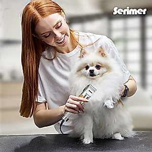 serimer Dog Clippers for Grooming, Professional 15V Heavy Duty Dog Shaver Grooming Kit,Pet Hair Trimmer for Thick Coats,Low Noise Dog Grooming Shears with Guard Combs Brush for Dogs Cats and Animal