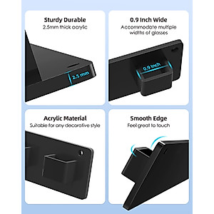 MaxGear Sunglasses Organizer 3 Pack, Wall Glasses Holder, Acrylic Sunglasses Display, Eyeglass Organizer for Multiple Glasses for Office & Home Decor, Unique Gifts for Husband, Women & Girls, Black