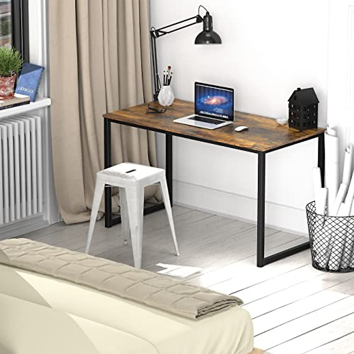 SHW Home Office 40-Inch Computer Desk, Rustic Brown