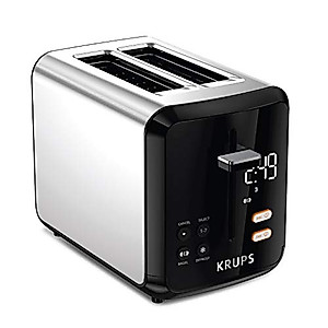 KRUPS KH320D50 My Memory Digital Stainless Steel Toaster, 7 Browning Level with personalized setting, Black
