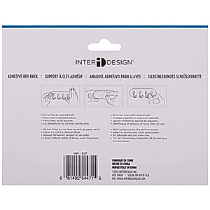 iDesign York Self Adhesive Plastic Key Rack, 4-Hook Organizer for Kitchen, Mudroom, Hallway, Entryway, 1.5" x 7" x 5.5" - Bronze