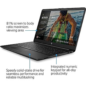 HP Notebook 15 15.6-inch Laptop - Intel Celeron N4020 Processor - 8GB DDR4 Memory - 128GB SSD - Webcam - Type-C - RJ-45 - HDMI - Windows 10 Home (Renewed)