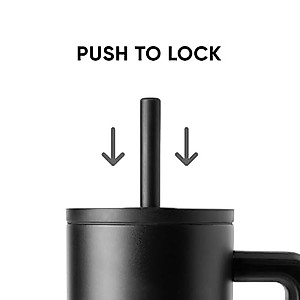 Simple Modern 40 oz Tumbler with Handle and Straw Lid | Leak-Proof Insulated Stainless Steel Water Bottle Travel Mug Cupholder Use | Gifts for Women Men Him Her | Trek Signature | Midnight Black