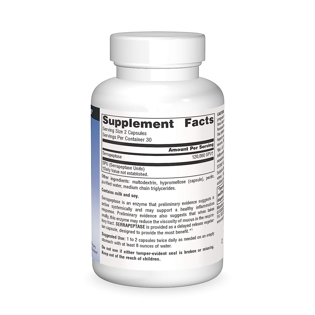 Source Naturals Serrapeptase - Delayed Release Enzyme - 60 Vegetarian Capsules