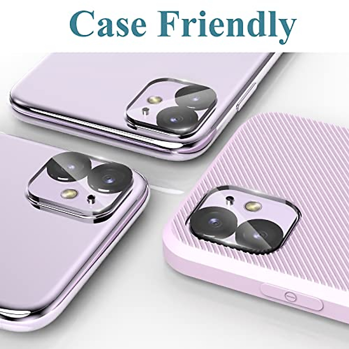 [3 Pack] Compatible for iPhone 11 & iPhone 12 Mini Camera Lens Protector, Ultra HD Clear Tempered Glass Camera Protector, Scratch-Resistant, Case Friendly, Easy Installation, with Night Circle (Transparent)