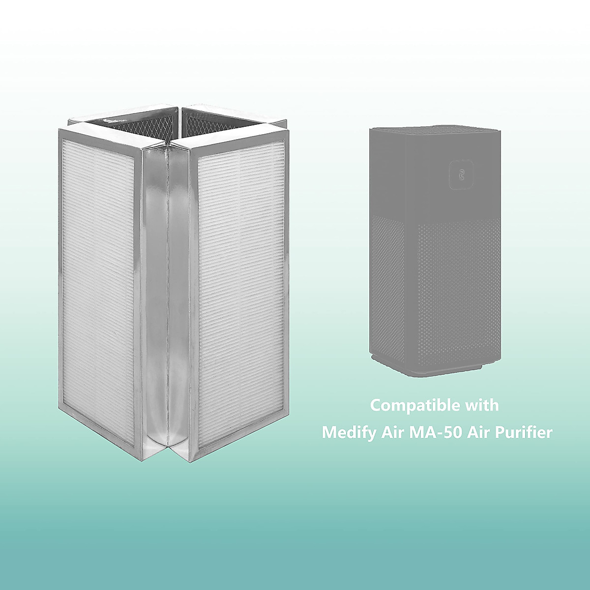 Basum MA-50 Replacement Filter, Compatible with Medify MA-50 Air Purifier, 3-in-1 H13 True HEPA Filter, 1 Pack