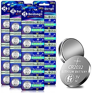 Beidongli CR2032 Battery 3V Lithium Battery Coin Button Cell 20 Count 【5-Year Warranty】