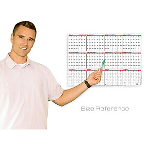 JJH Planners - Paper - 24" X 17" Medium Academic 2023-2024 Wall Calendar - Horizontal 12 Month Yearly Annual Planner (P-23-24h-24x17)