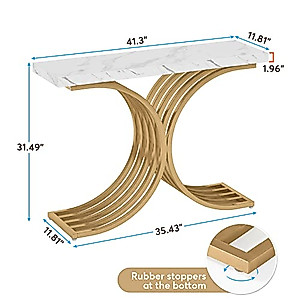 LITTLE TREE 41 inches Gold Entryway Console Table, Sofa Table Accent Table for Living Room