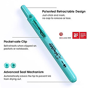 WRITECH Retractable Bible Highlighters Assorted: Pastel Colors No Bleed Aesthetic Marker Pen Chisel Tip, 12 pack