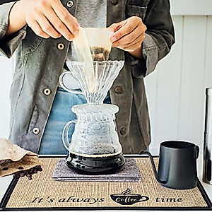 2 Pieces Coffee Bar Mat,Coffee Bar Accessories 20 x 14 Inch Coffee Bar Decoration Coffee Placemats for Coffee Machine, Coffee Bar, Countertops,Coffee Station Accessories (Coffee Time)