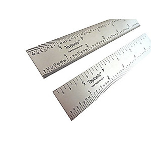 Taytools 6 Inch Rigid Machinist Rule Ruler Hardened Spring Steel 4R Graduations in 1/8, 1/16, 1/32 and 1/64 Inches MRSAE