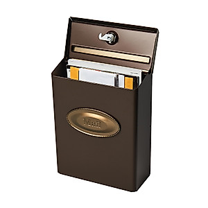Architectural Mailboxes Designer Lockable Wall Mount Mailbox, Venetian Bronze with Brass