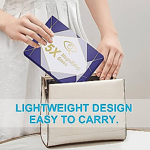 5X Full-Page Magnifying Glass for Reading, Large Hand Reading Magnifier for Seniors and Low Vision Person