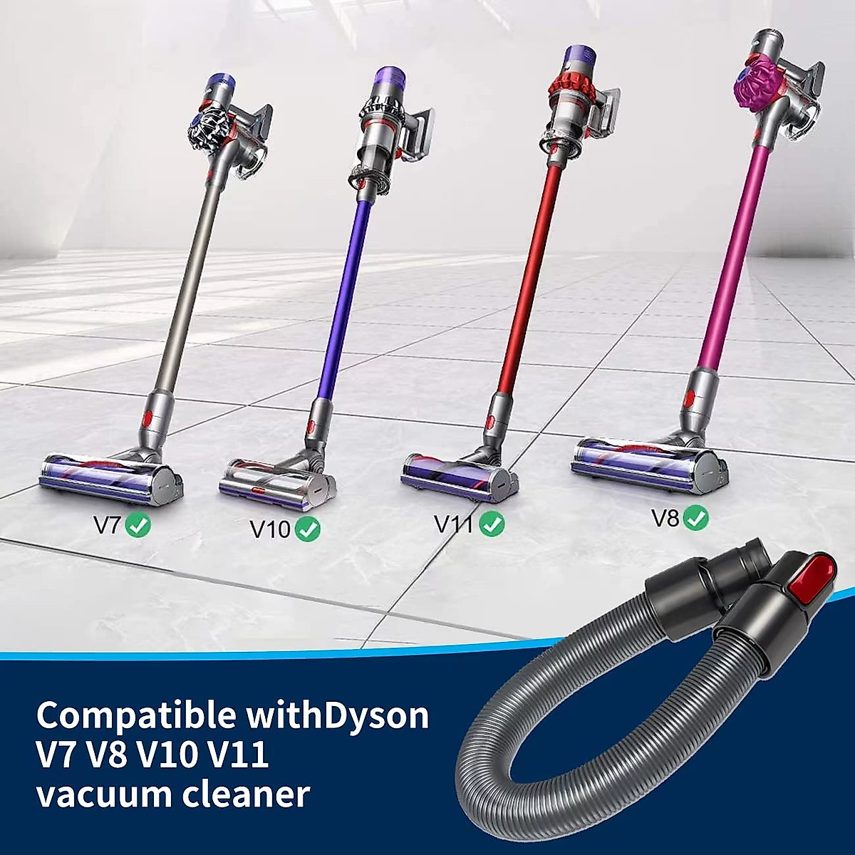 Flexible Extension Hose Attachment for Dyson V7 V8 V10 V11 V15 Cordless Stick Vacuum Cleaner Accessory and Vacuum Attachment Accessories。