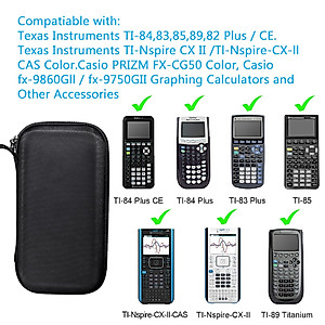 SKYREH Graphing Calculator Carrying Case for TI-84 Plus CE, Hard EVA Shockproof Protective Case for Texas Instruments TI-84 Plus CE/TI-83 Plus CE/TI-Nspire CX II CAS/Tl-Nspire-CX-ll (Black)