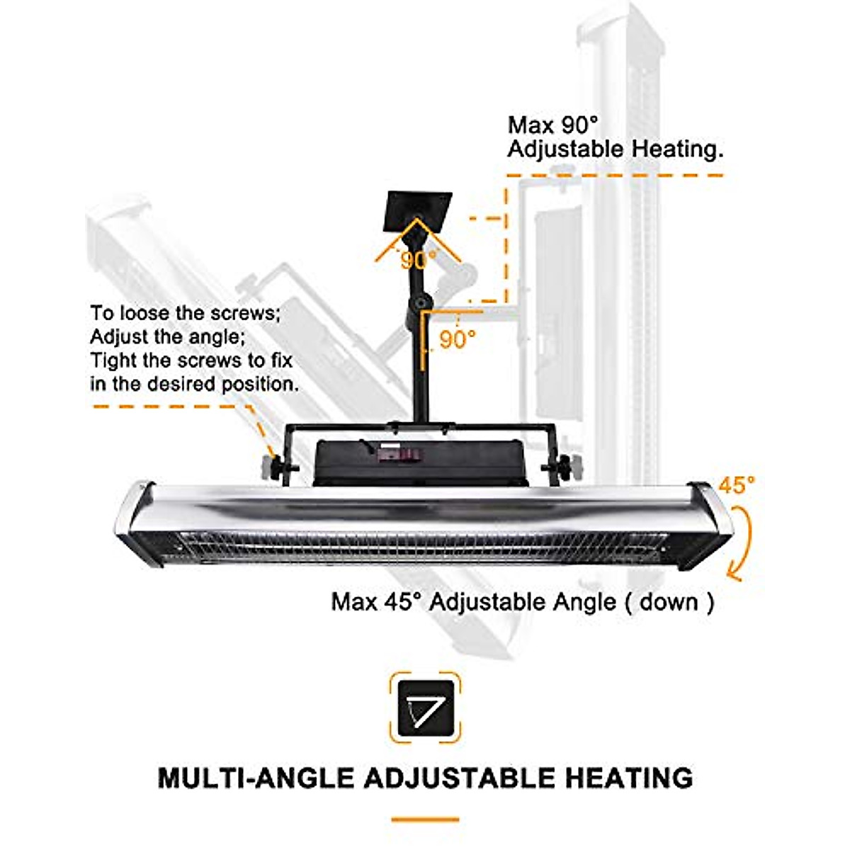 Star Patio Electric Patio Heater with Remote, Indoor/Outdoor Heater, Space Heater, Infrared Heater, Wall Mounted, suitable as Gazebo Heater, Balcony Heater, Garage Heater, 1530
