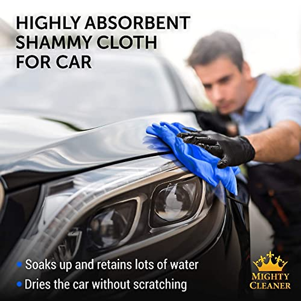 Premium Chamois Cloth for Car Drying - 26”x17” - Super Absorbent Reusable Shammy Towel for Car + Storage Tube - Scratch-Free Car Drying Shammy